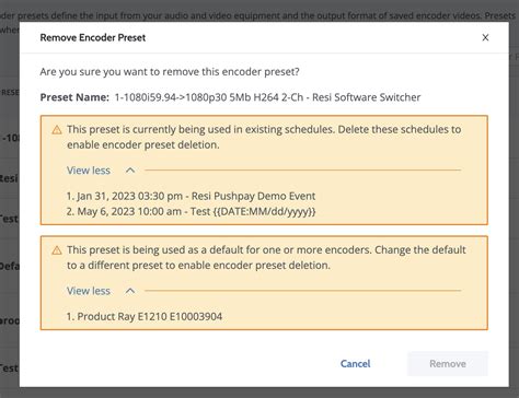 how to manage encoder presets