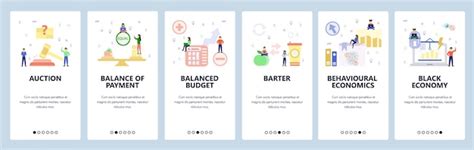 Premium Vector Mobile App Onboarding Screens Behavioural Economy Black Market Financial Chart
