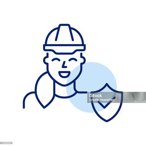 체크 표시가 있는 안전모와 방패를 입은 여자 작업장 안전 보험 직원을 위한 건강 보험 보장 픽셀 퍼펙트 벡터콘 건강관리와 의술에 대한 스톡 벡터 아트 및 기타 이미지