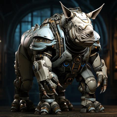 Premium Photo 3d Cartoon Rhino Robot