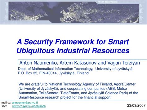 Ppt A Security Framework For Smart Ubiquitous Industrial Resources