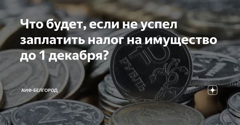 Что будет если не успел заплатить налог на имущество до 1 декабря АиФ Белгород Дзен