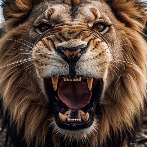 Majestic King The Roaring Majesty Of Lions Stock Image Image Of