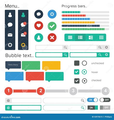 Flat Design Elements For Website Stock Vector Illustration Of Page Dropdown