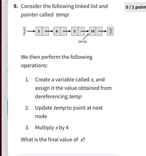 Solved Consider The Following Linked List And Pointer Chegg