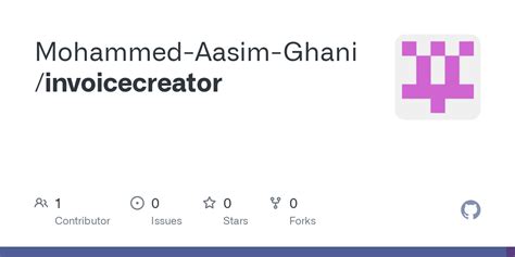 GitHub Mohammed Aasim Ghani Invoicecreator