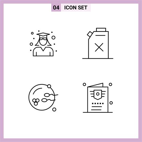 4 Thematic Vector Filledline Flat Colors And Editable Symbols Of