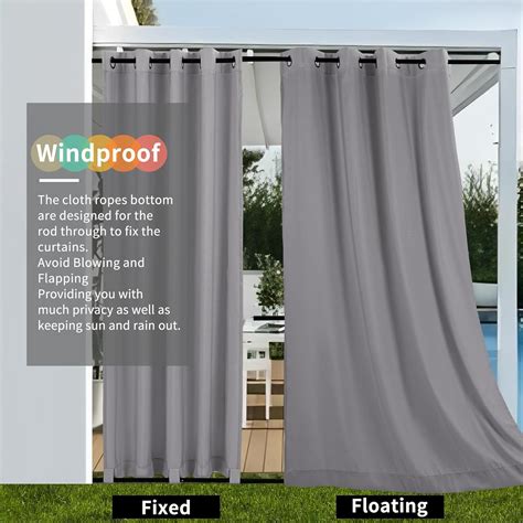 2 Stücke Outdoor Vorhang Wetterfest Mit Ösen Outdoorvorhänge Balkon