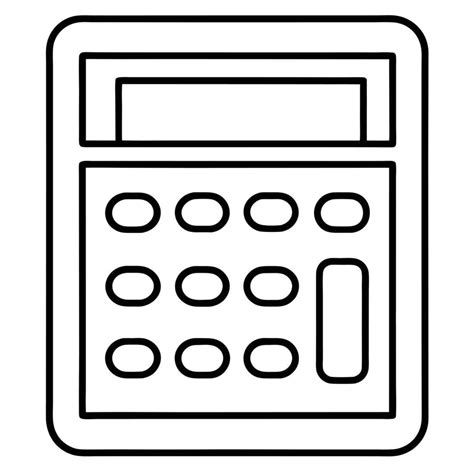 Simple Calculator Icon Math Numbers Buttons Display Outline Device