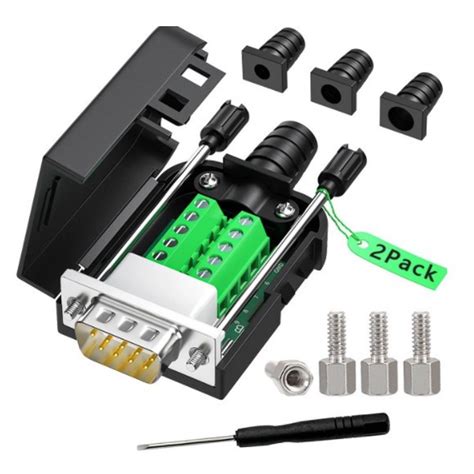 Jual 2 Pcs Db9 Conn Rs232 Male Female D Sub 9pin Rs485 Breakout