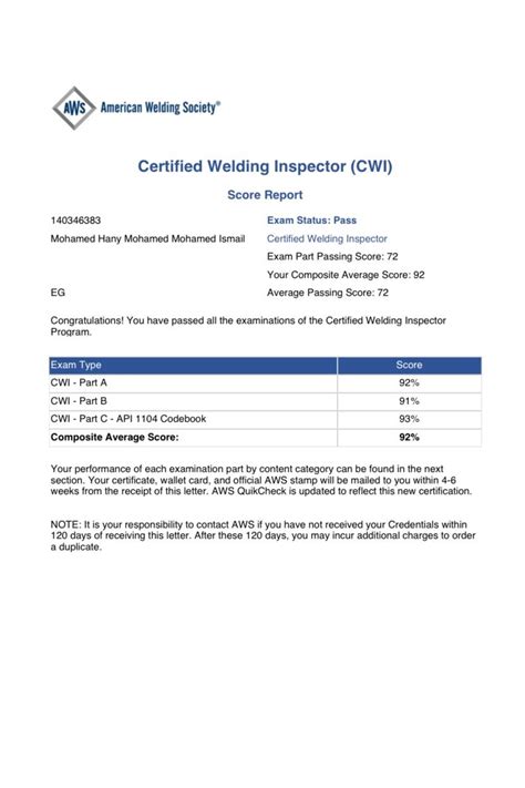 I Am Happy To Share That Finally I Am A Certified Welding Inspector
