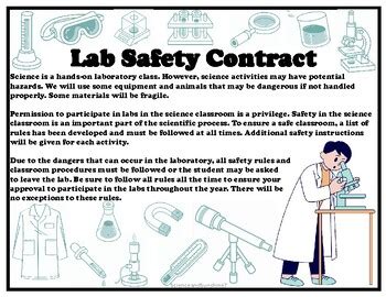 Lab Safety Contract By ScienceandSunshine7 TPT