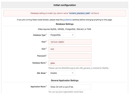 Gitea Fails To Install Using Cockroachdb Postgresql Replacement Issue Go Gitea Gitea