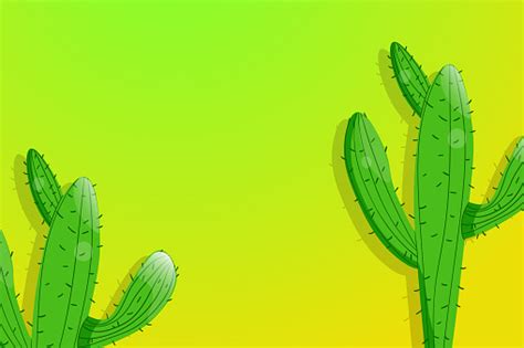 색상 배경에 가시가 있는 키가 큰 즙이 많은 선인장 아이콘 게임 패키징 배너에 대한 벡터 드로잉 세트 일러스트레이션입니다 와일드 웨스트 서부 카우보이 개념 스파 복사 개척