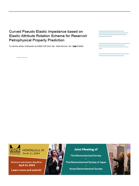 Curved Pseudo Elastic Impedance Based On Elastic A Pdf
