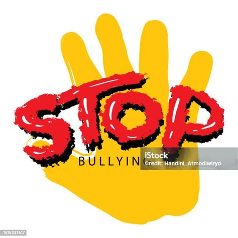 Stop Bullying Hand Lettering Poster Quote Stock Illustration Download