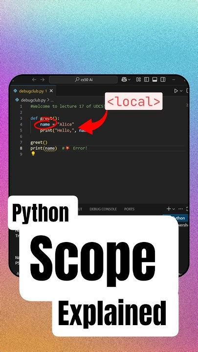 Python Scope Explained In 60s 🧠 Python Shorts Devlife Youtube