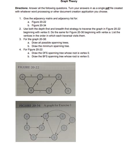 Graph Theory Directions Answer All The Following
