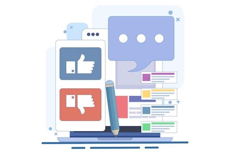 피드백과 설문조사 개념에 대한 터 일러스트레이션 또는 긍정적인 피드백을 제공하는 것 프리미엄 벡터