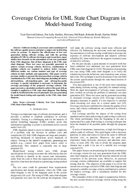 Pdf Coverage Criteria For Uml State Chart Diagram In Model Based Testing
