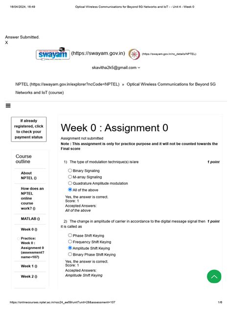 Optical Wireless Communications For Beyond 5g Networks And Iot Unit 4 Week 0 Pdf
