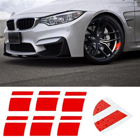 Auto Pretty Racing 6pcs Reflective Wheel Rim Decals Car Stickers