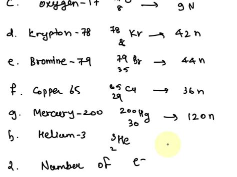 Solved 12 Given The Elements Name And Its Mass Number Give The Complete Isotopic Symbol And