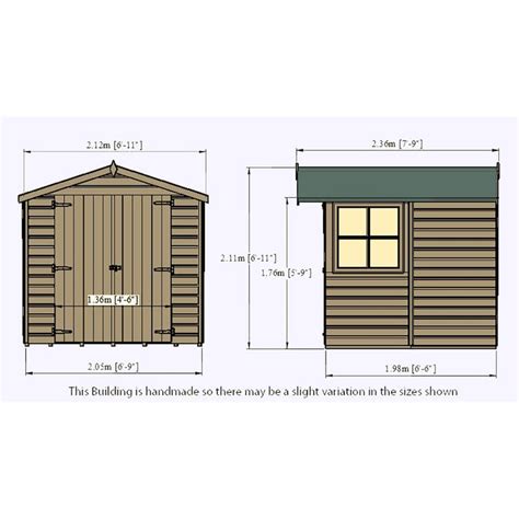 Shire Window Overlap Apex Shed 7ft X 7ft 2050mm X 1980mm