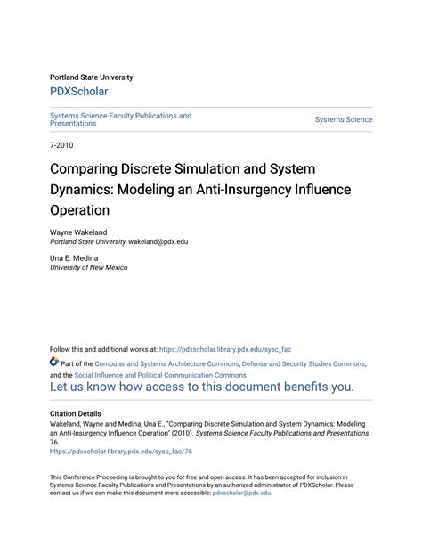 Comparing Discrete Simulation And System Dynamics Modeling An Anti Insurgency Influence