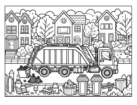 Garbage Truck Coloring Page