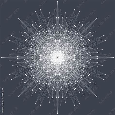 Fractal Element With Connected Lines And Dots Big Data Complex