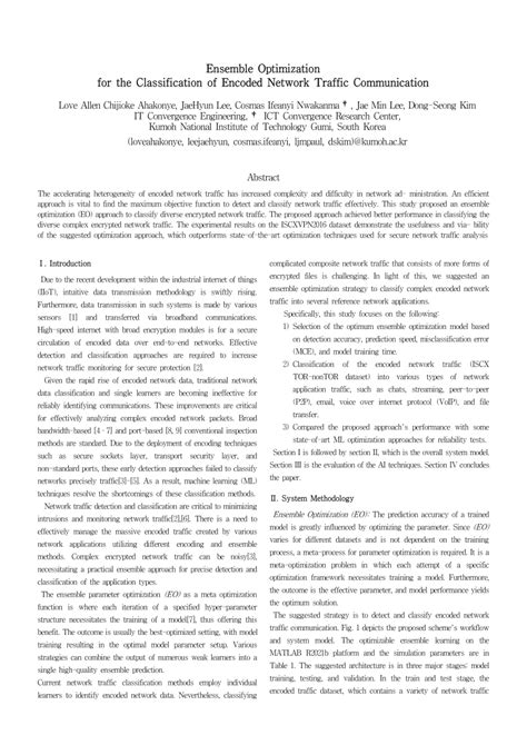Pdf Ensemble Optimization For The Classification Of Encoded Network Traffic Communication