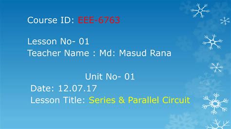 Series And Parallel Circuit Pptx Physics Science