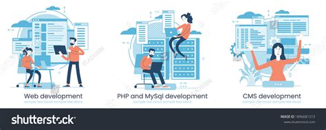 Website Architecture Concept Php Mysql Cms Stock Vector Royalty Free 1896681313 Shutterstock