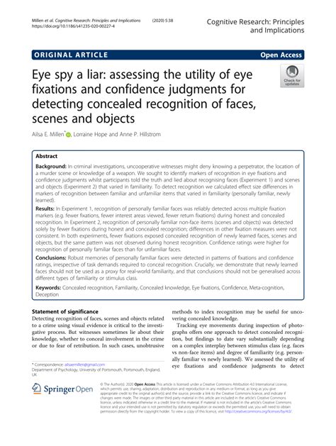 Pdf Eye Spy A Liar Assessing The Utility Of Eye Fixations And