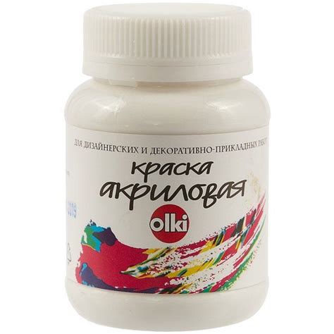 Акриловая белая краска olki, 100 мл - купить с доставкой по выгодным ...