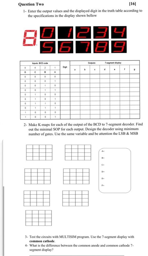 Question Two 16 1 Enter The Output Values And Studyx