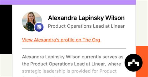 Alexandra Lapinsky Wilson Product Operations Lead At Linear The Org