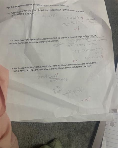 Solved Determine The Freezing Point Of A Solution Chegg