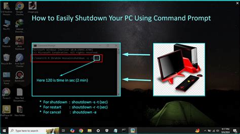 how to easily shutdown your pc using command prompt youtube
