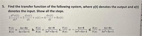 Solved Find The Transfer Function Of The Following Chegg