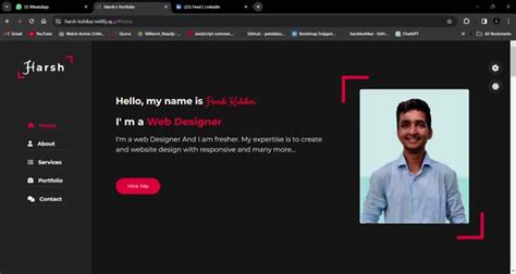 harsh kuhikar on linkedin portfolio link dbgstzgx