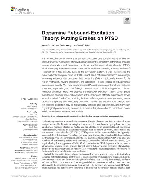 Pdf Dopamine Rebound Excitation Theory Putting Brakes On Ptsd