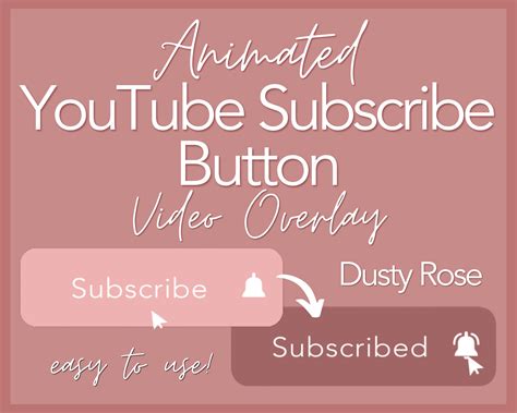 Pink Youtube Subscribe Button Animation Animated Video Etsy UK