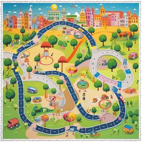Premium Ai Image A Cartoon Illustration Of A Road Map With Cars And