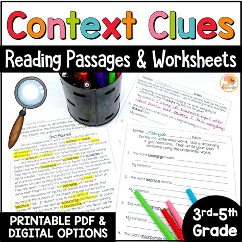 Context Clues Worksheets Nd Grade By Tales From Grade Worksheets Library Worksheets Library