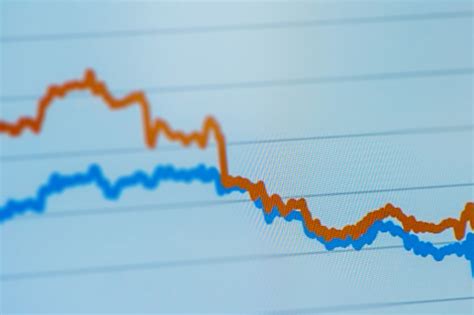 Two Lines Chart At Comparision Concept Data Analysis Graph Financial
