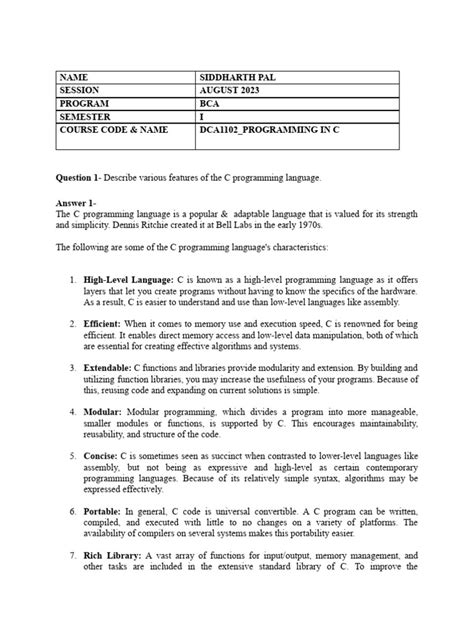 Dca1102 Prginc Siddharth P Pdf C Programming Language Control Flow