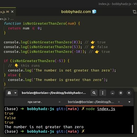 Check If Number Is Not Greater Than 0 In Javascript Bobbyhadz
