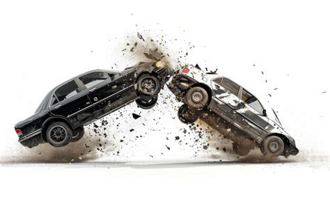 Premium Photo 3d Rendering Of Crashing Into Each Other On A White Background